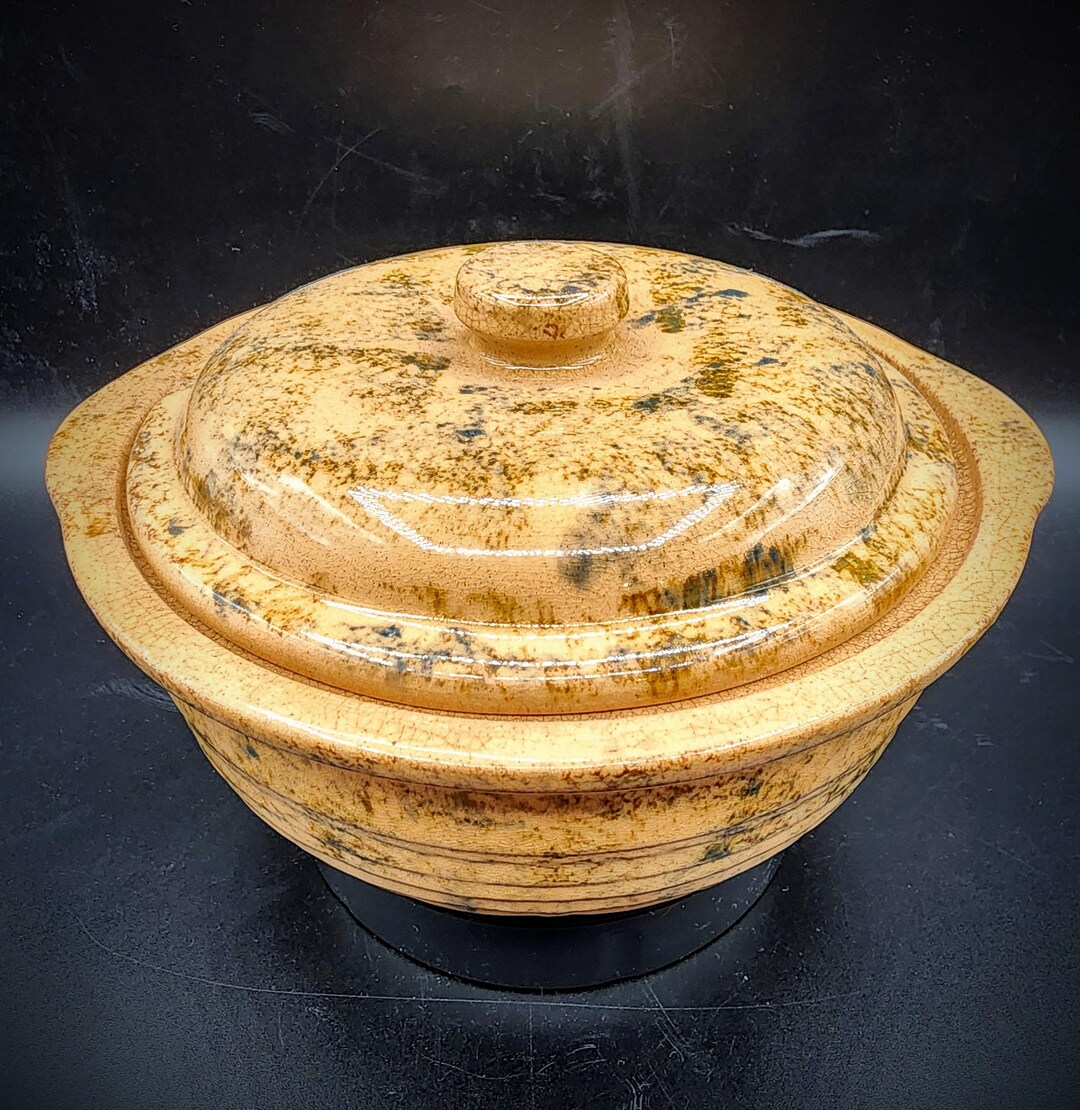 Rare Medalta Pottery Spongeware Covered Casserole - Etsy