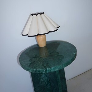 Wooden Pillar Pleated Table Lamp, Fabric Shade for Bedroom Living Room ...