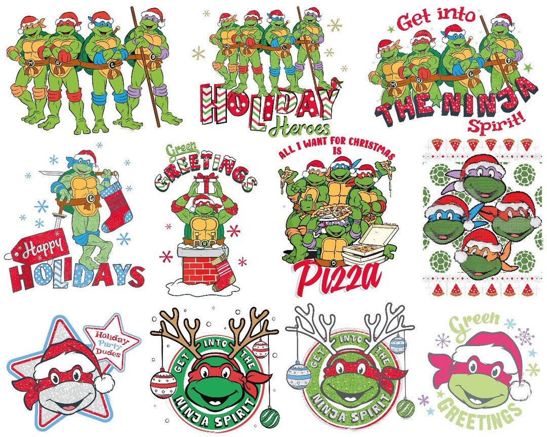 Mutant Ninja Turtles Green Greetings Christmas Png Bundle - Etsy