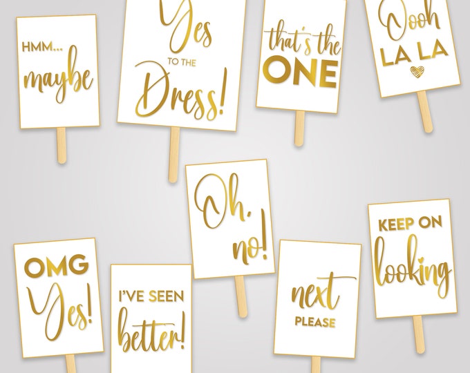 Say Yes to the Dress Signs, Printable Set, I Said Yes to the Dress Sign ...