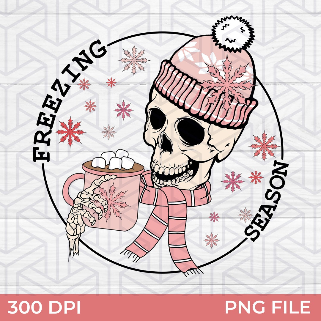 Freezing Season PNG, Freezing Skull Png, Sublimation Download ...