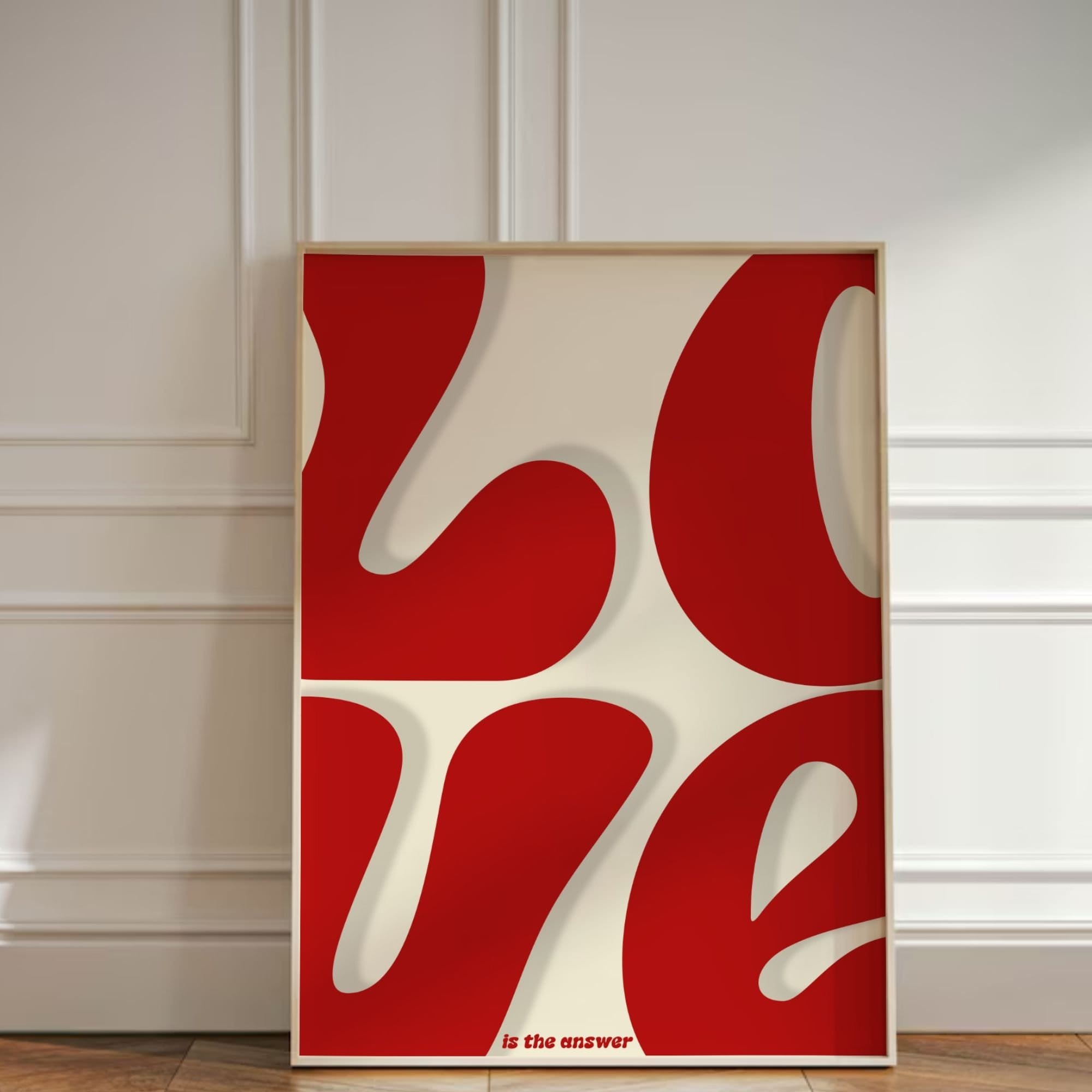 Typography Love Wall Art, Printable Wall Art, Love, Home Decor, Self ...