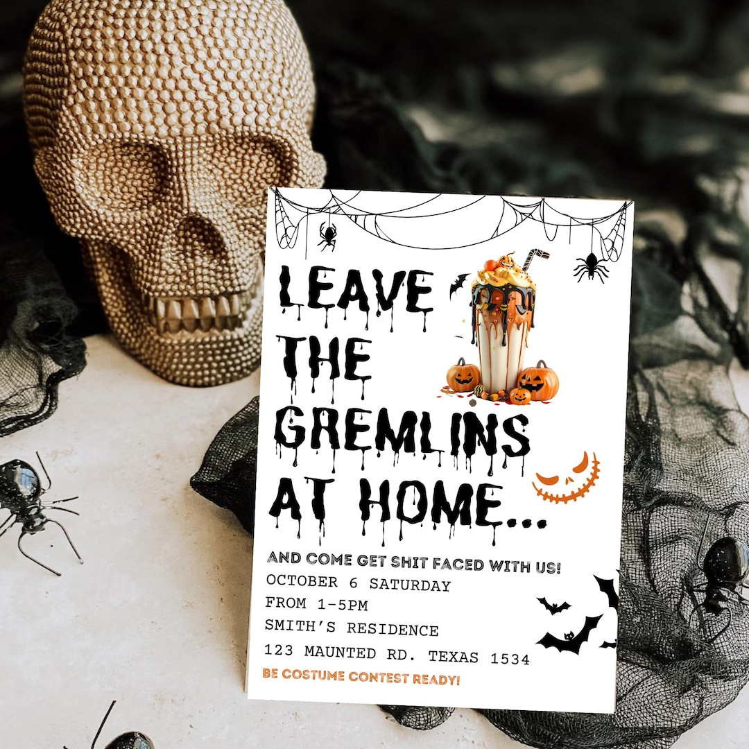 Editable Adult Only Party Invitation Fall Halloween Party Invite ...