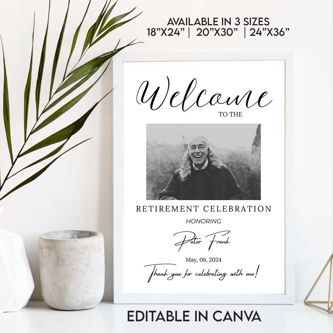 Modern Retirement Party Welcome Sign, Modern Retirement, Celebration ...