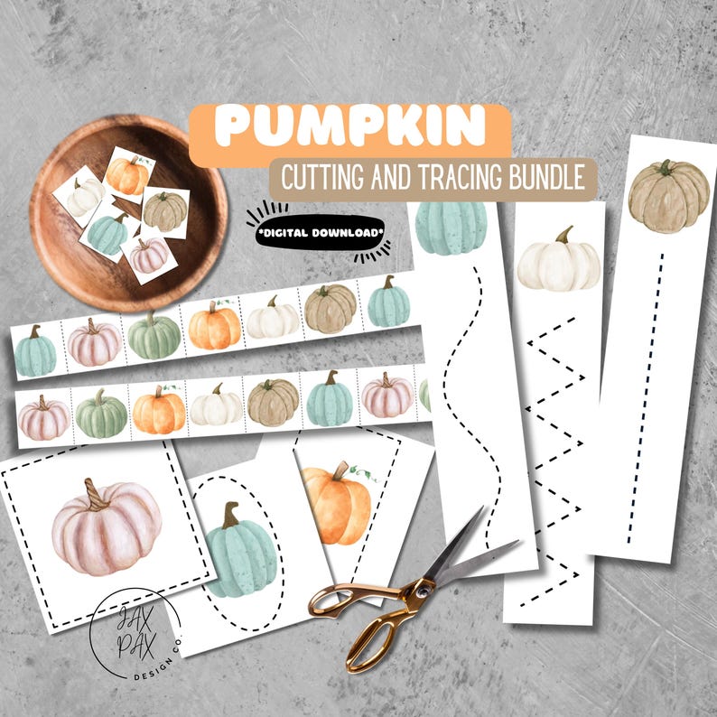 Pumpkin/autumn/fall Cutting Strips Bundle, Preschool/kindergarten ...