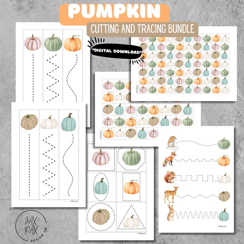 Pumpkin/autumn/fall Cutting Strips Bundle, Preschool/kindergarten ...