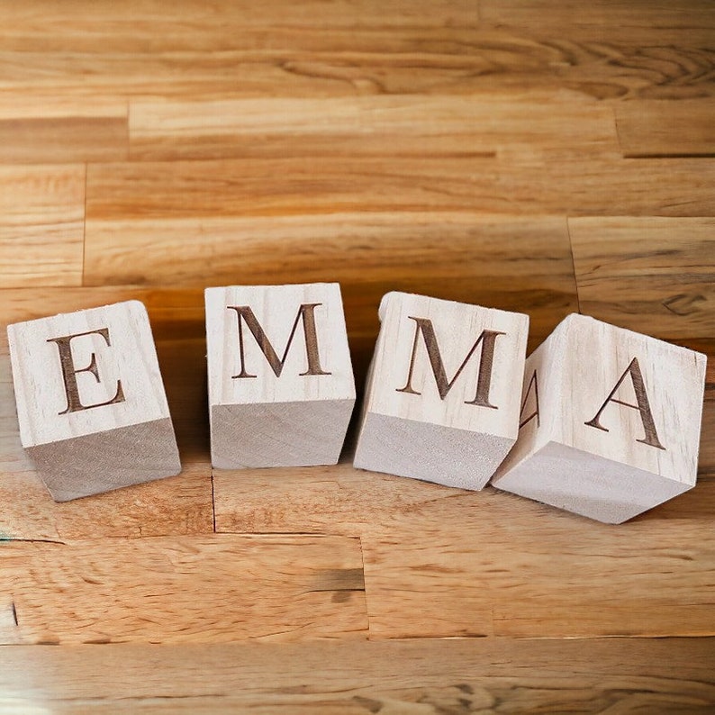 Natural Name Wooden Blocks, Gift for Baby, Custom Wooden Gift, Creative ...