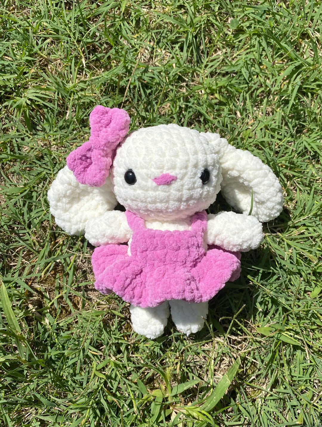 Crochet Vanilla Bunny With a Raspberry Dress | Amigurumi Bunny | Bunny ...