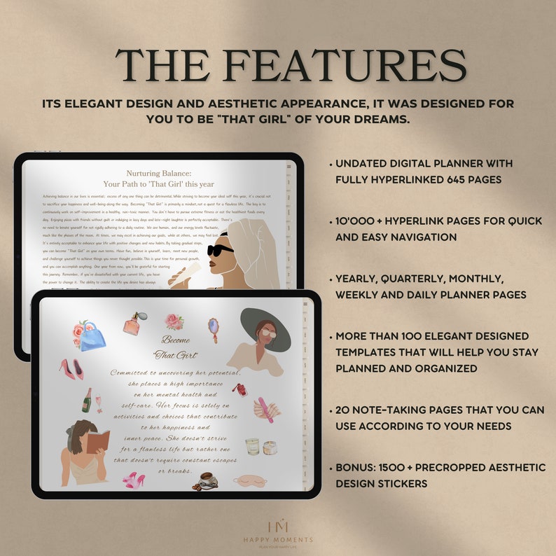 That Girl Planner, Undated Digital Planner, iPad Planner, Goodnotes ...