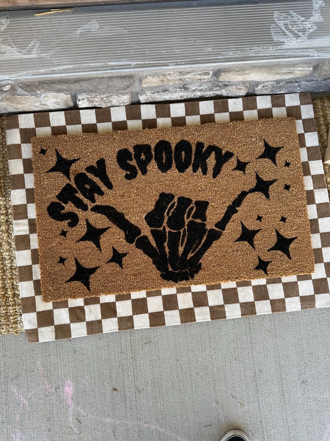 Halloween Skeleton Shaka Doormat: Fall Porch Decor - Etsy