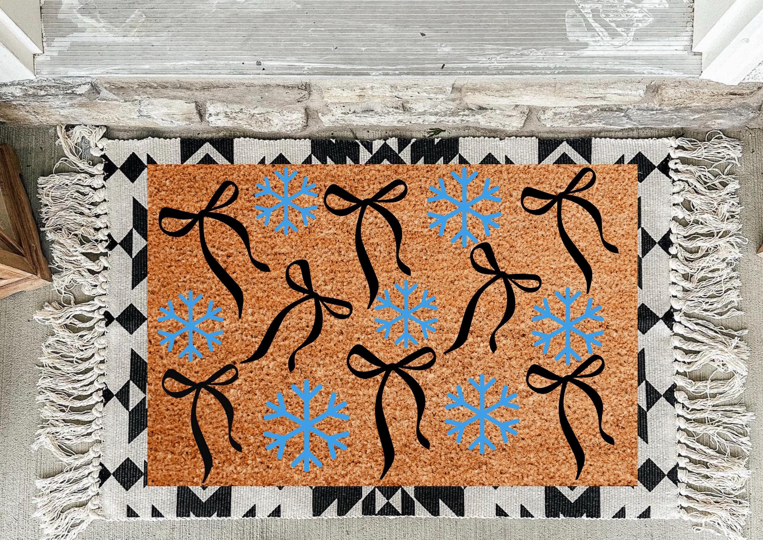 Coquette Bows Winter Themed Rug | Winter Home Decor | Housewarming Gift ...