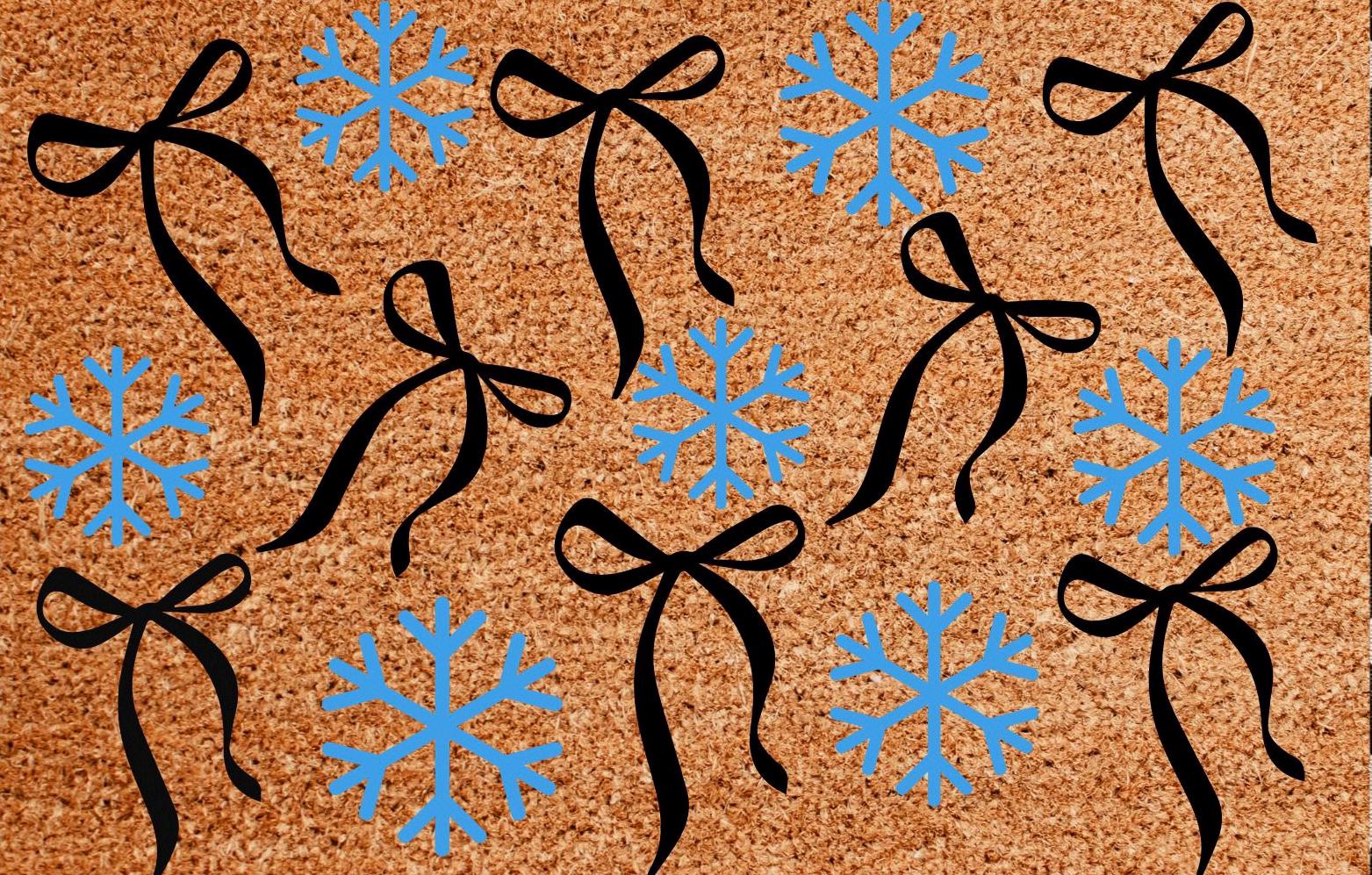 Coquette Bows Winter Themed Rug | Winter Home Decor | Housewarming Gift ...