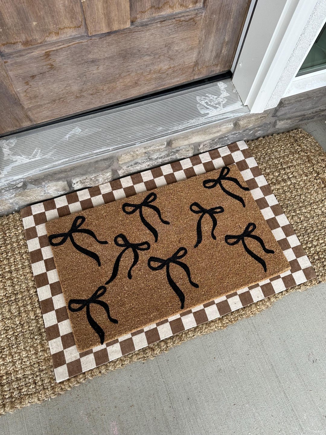 Black Coquette Bows Doormat | Cute Charming Rug | Housewarming Gift ...