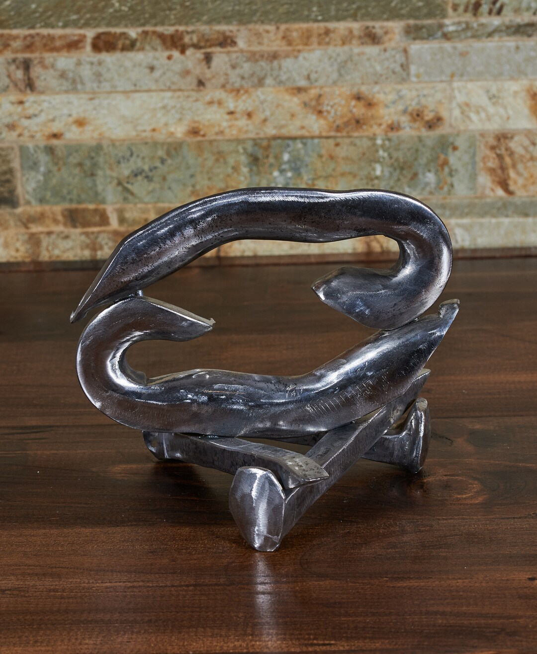 Polished Railroad Bracket Cancer Zodiac & Spike Pedestal - Etsy