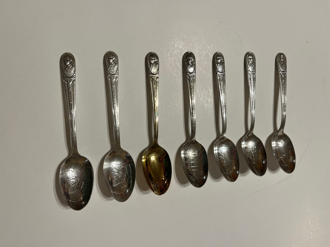WM Rogers Presidential Commemorative Spoons - JFK Washington Adams - Etsy
