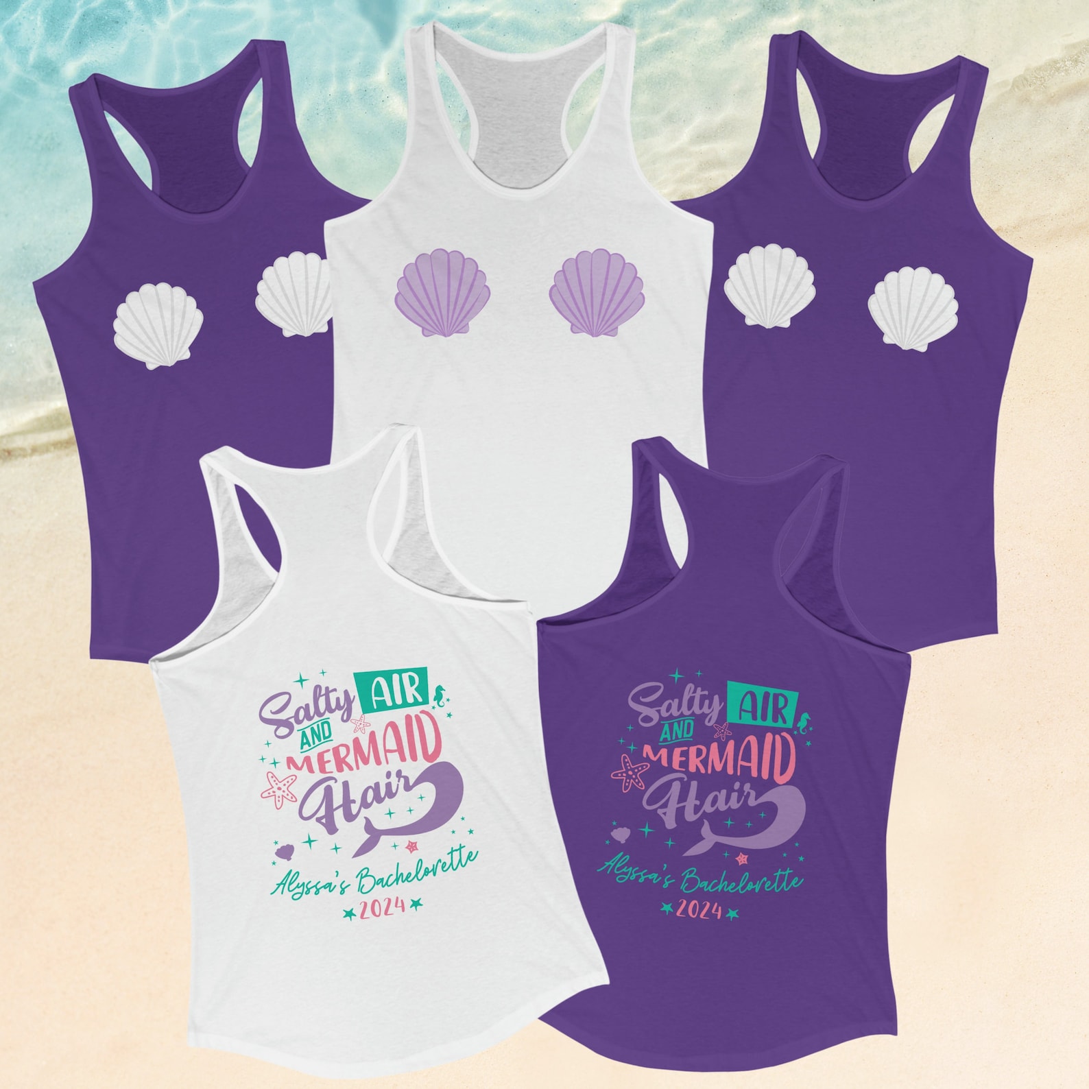 Mermaid Bachelorette Tanks, Custom Bridal Party Tank Top, Last Splash ...