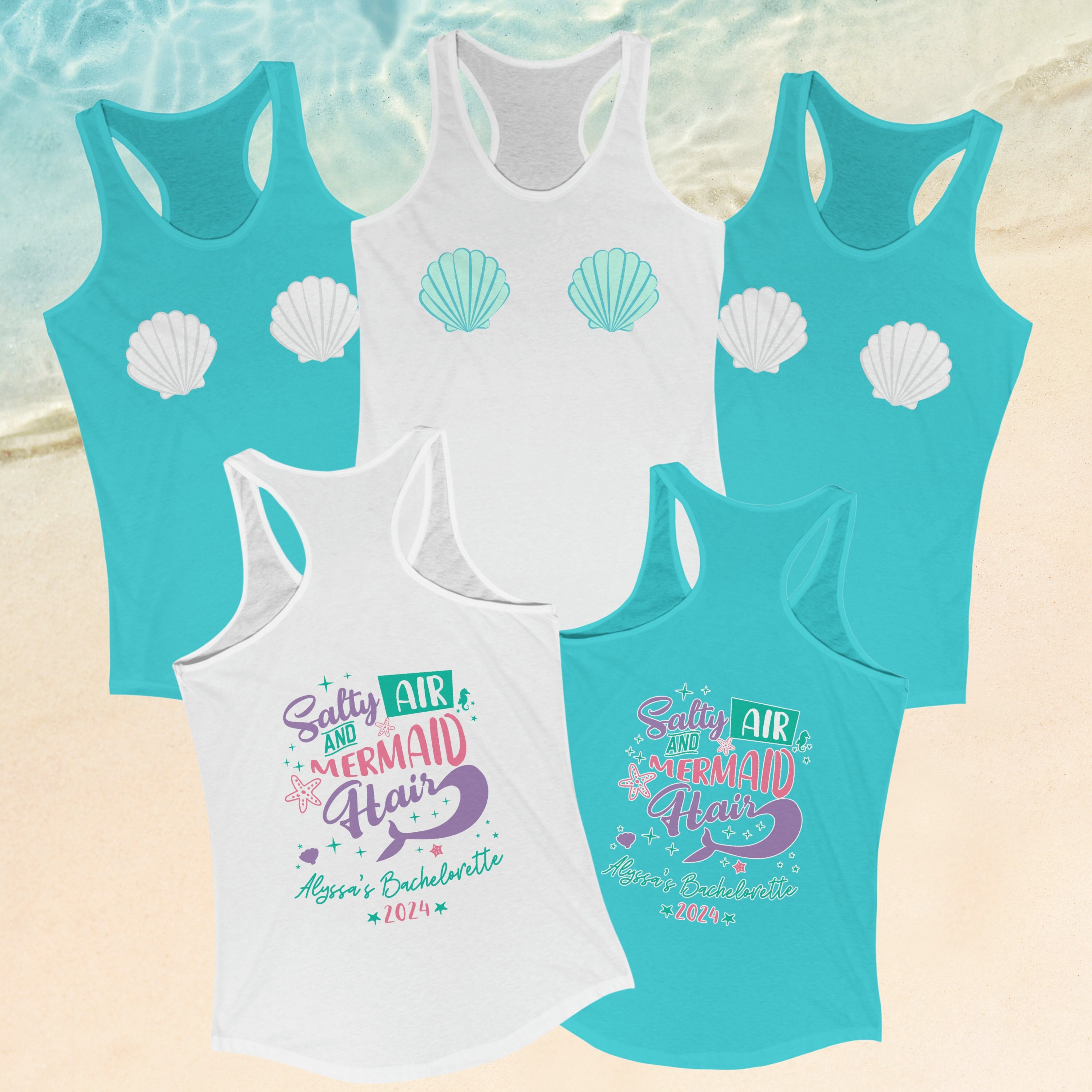 Mermaid Bachelorette Tanks, Custom Bridal Party Tank Top, Last Splash ...