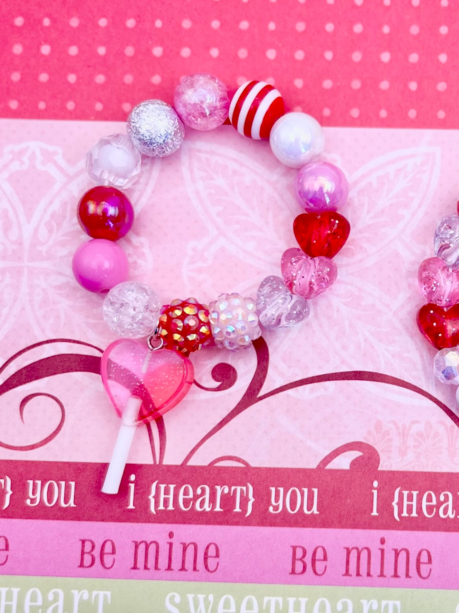 Kids Heart Valentine Charm Bracelet Personalized Kids Bracelet Toddler ...