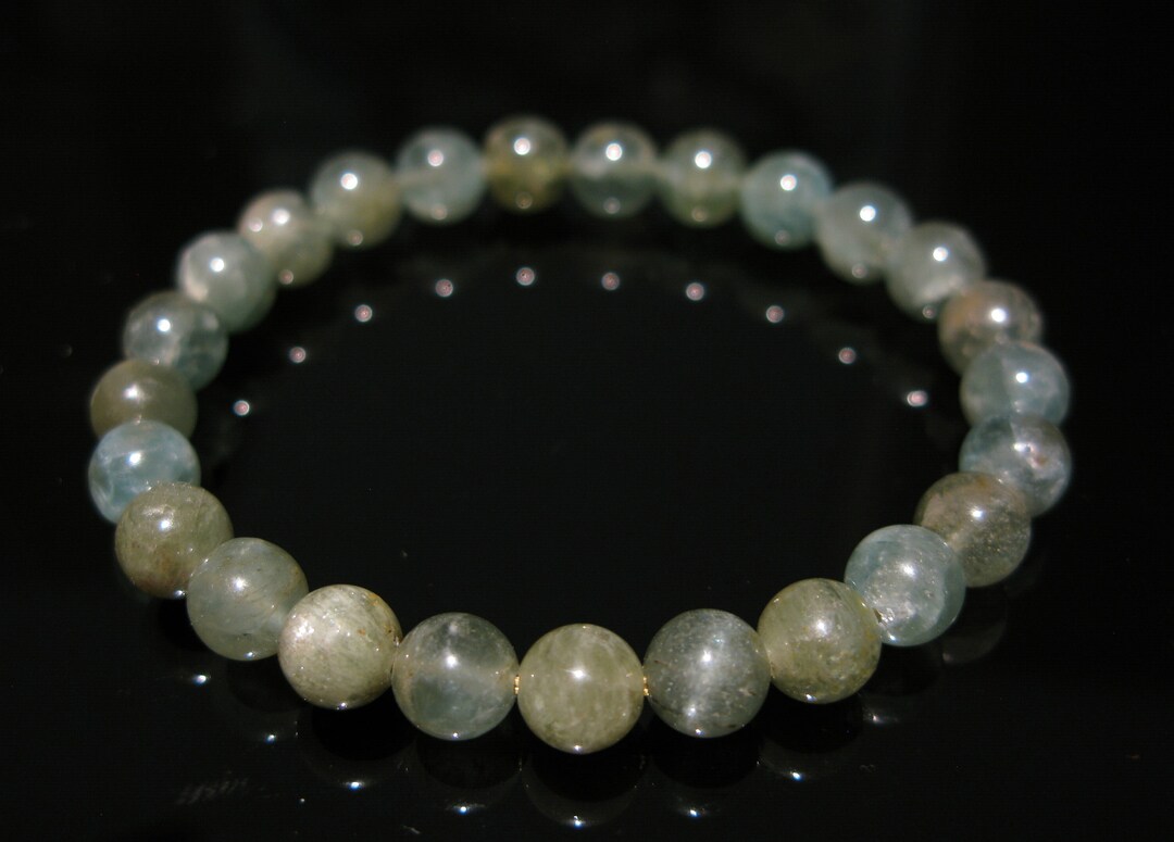 Genuine Very Rare Hiddenite Spodumene / Green Kunzite Bracelet 8mm - Etsy