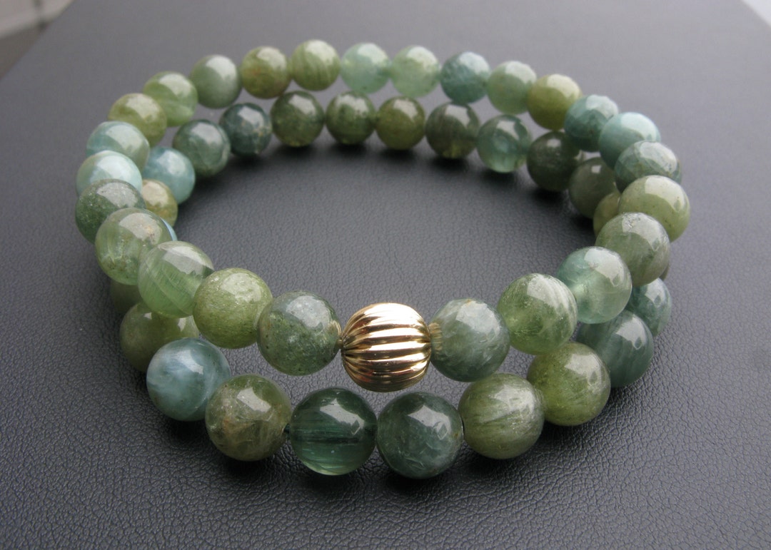 Genuine Very Rare Hiddenite Spodumene / Green Kunzite Bracelet 8mm - Etsy