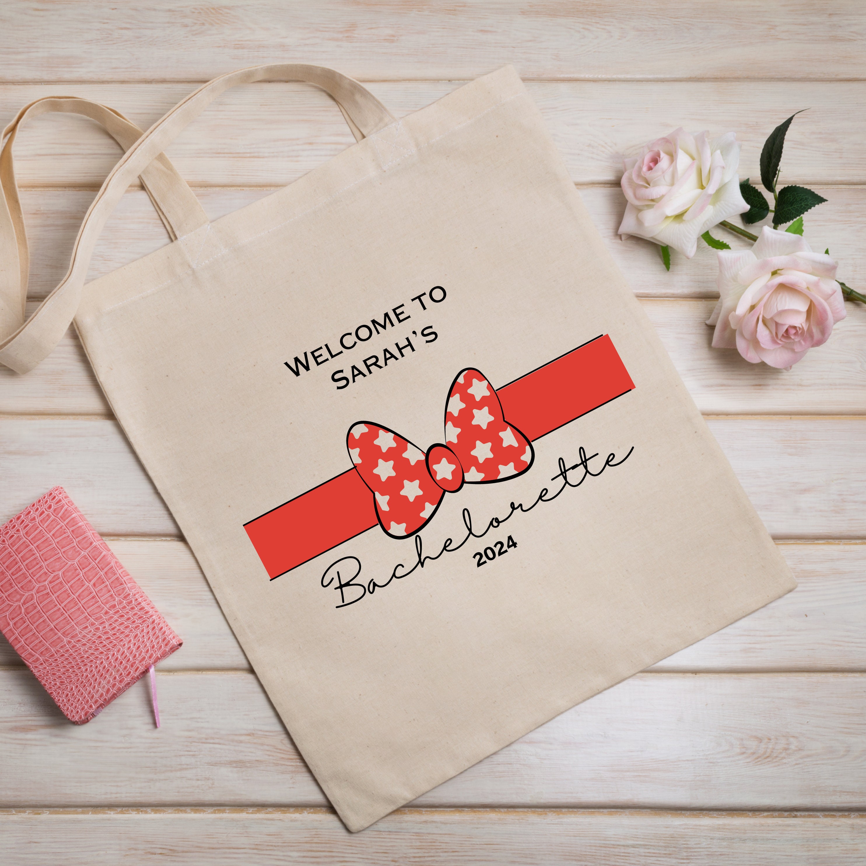 Minnie Mouse Inspired Bachelorette Tote Bag Cotton Canvas Tote Bag ...