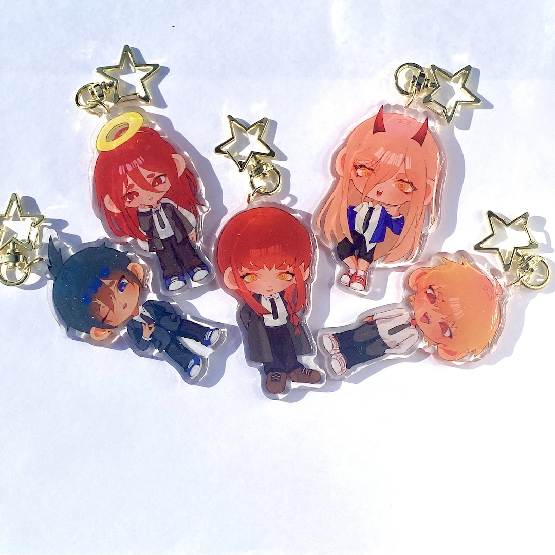CSM Chibi Keychains 3 Acrylic Glitter Epoxy Keychains Chainsaw Boy ...