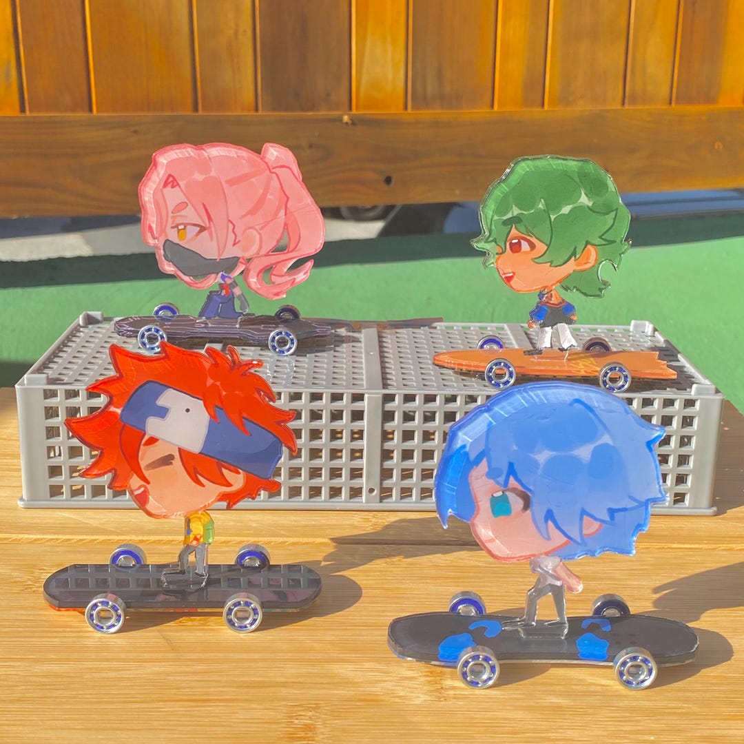 Sk8-ing Anime Chibi Rolling Standee: Anime Skateboarder Standee - Etsy