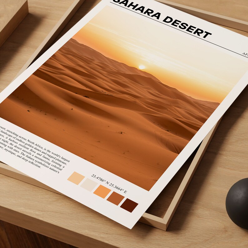 Sahara Desert Poster, Sahara Desert Art, Sahara Desert Print, Africa ...