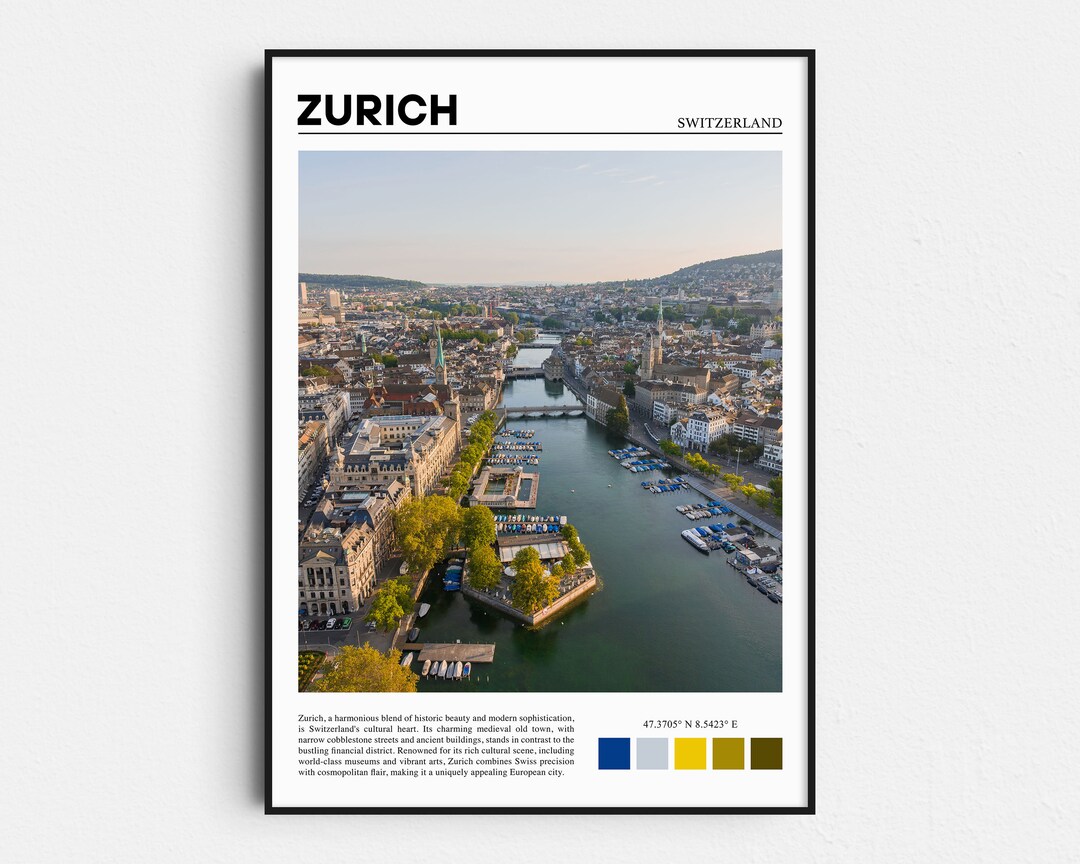 Zurich Print, Zurich Poster, Zurich Wall Art, Switzerland Art Print ...