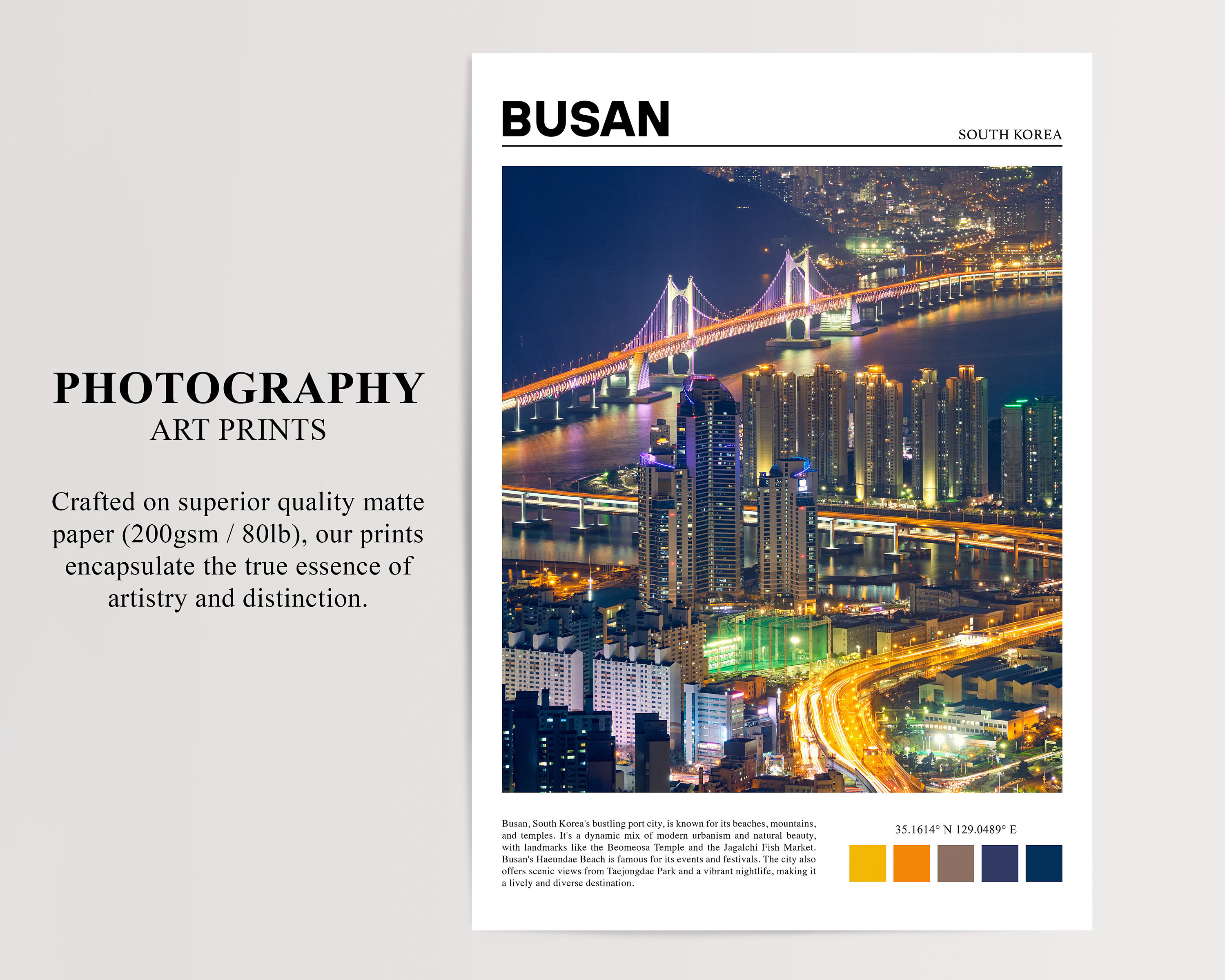 Busan Print, Busan Poster, Busan Wall Art, Busan Art Print, Busan Photo ...
