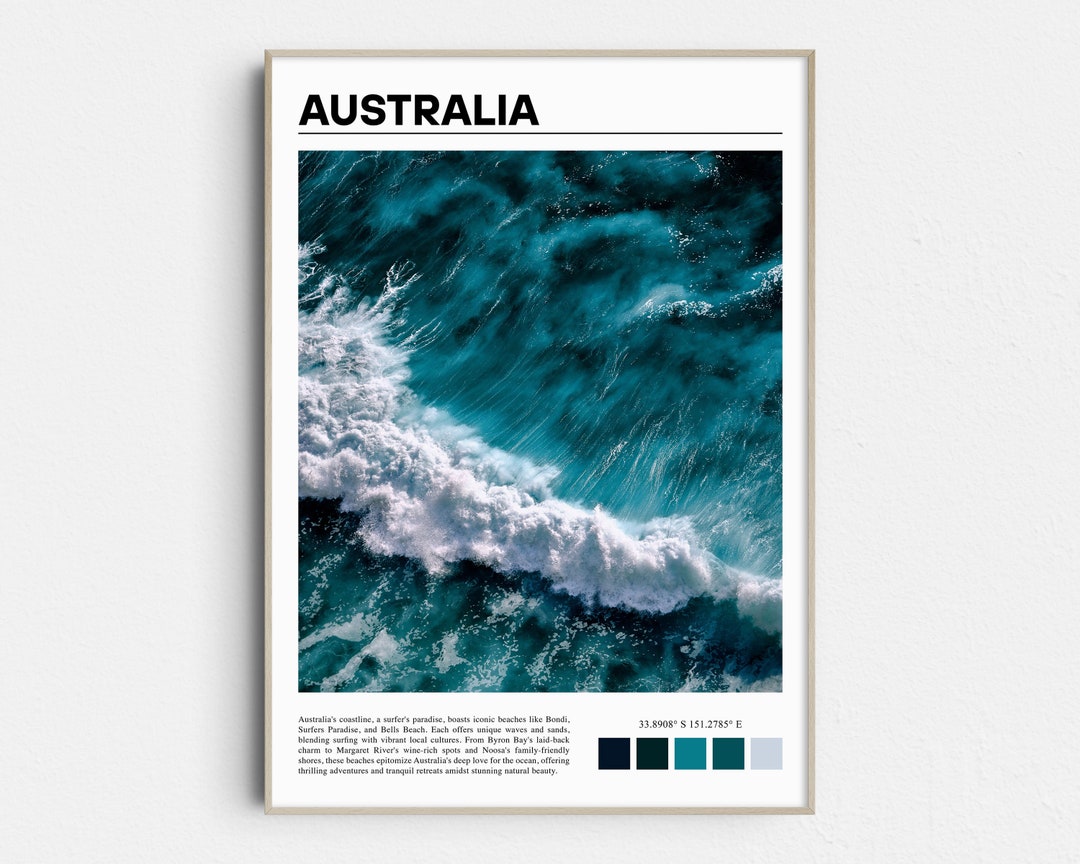 Australia Print, Ocean Australia Poster, Australia Wall Art, Australia ...