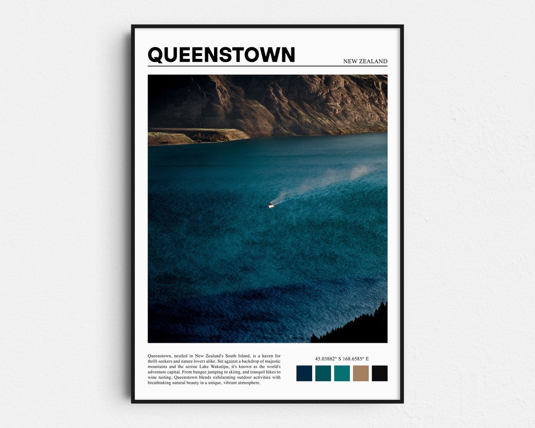 Queenstown Print, Queenstown Poster, Queenstown Wall Art, Queenstown ...