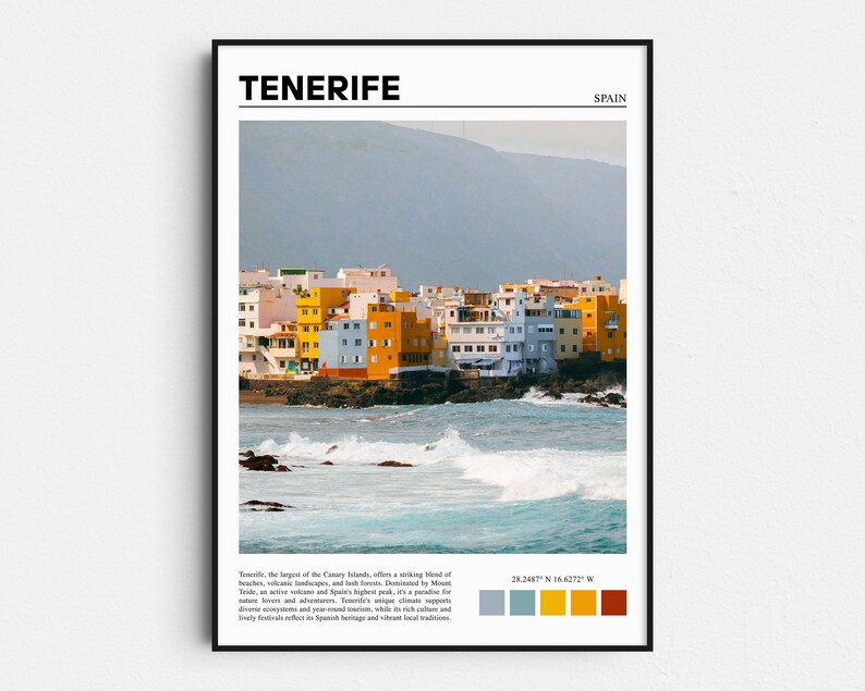 Tenerife Print, Tenerife Poster, Tenerife Wall Art, Tenerife Art Print ...