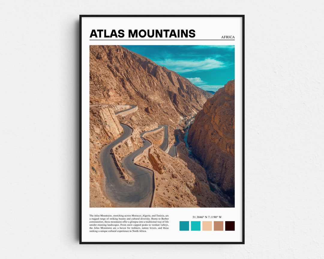 Atlas Mountains Print, Atlas Mountains Poster, Atlas Mountains Wall Art ...
