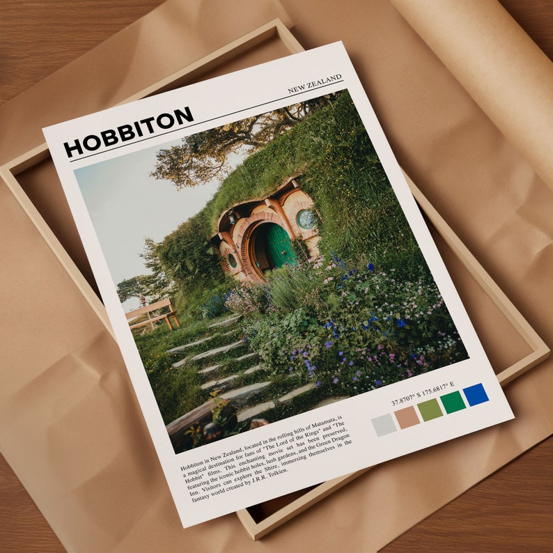 Hobbiton Print, Hobbiton Poster, Hobbiton Wall Art, Hobbiton Art Print ...