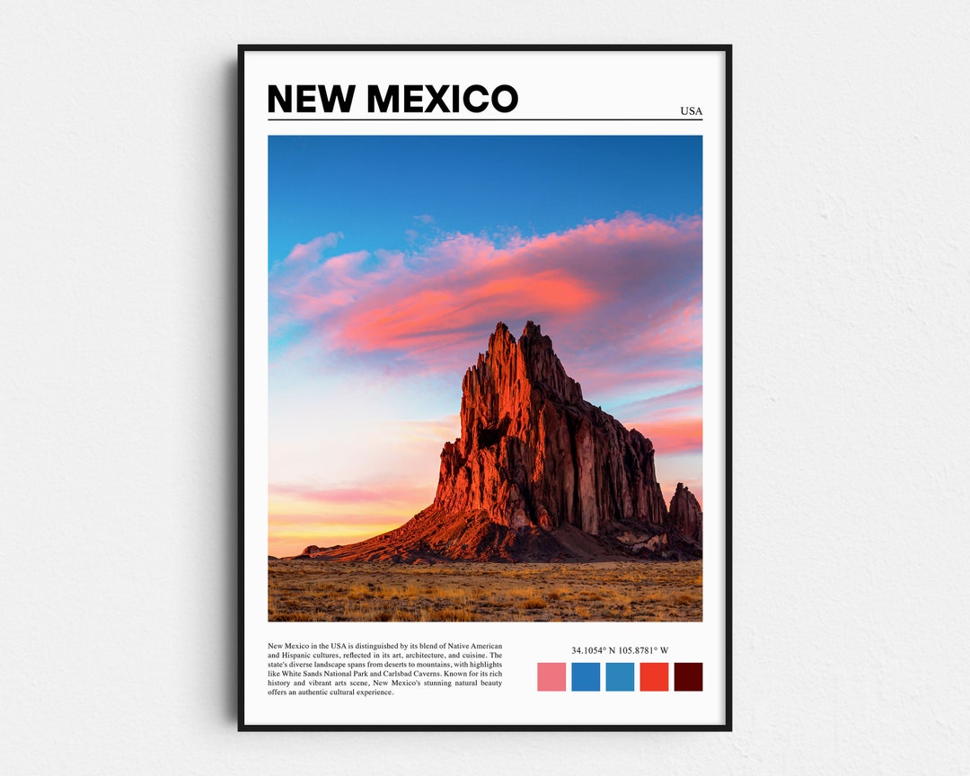 New Mexico Print, New Mexico Poster, New Mexico Wall Art, New Mexico ...