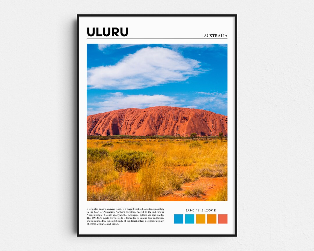 Uluru National Park Print, Ayers Rock, Uluru Poster, Uluru Wall Art ...