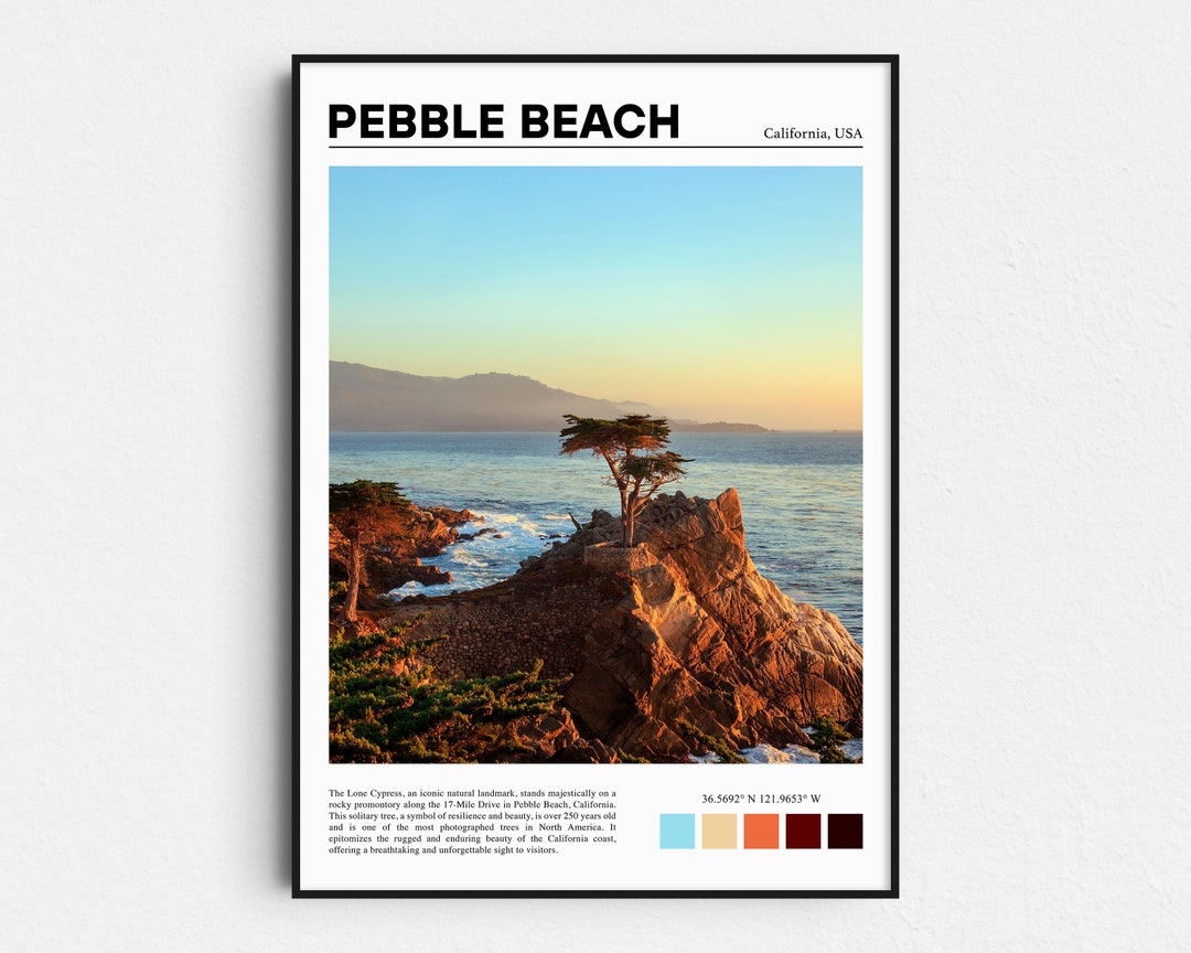 Pebble Beach Print, Pebble Beach Poster, Pebble Beach Art, Pebble Beach ...