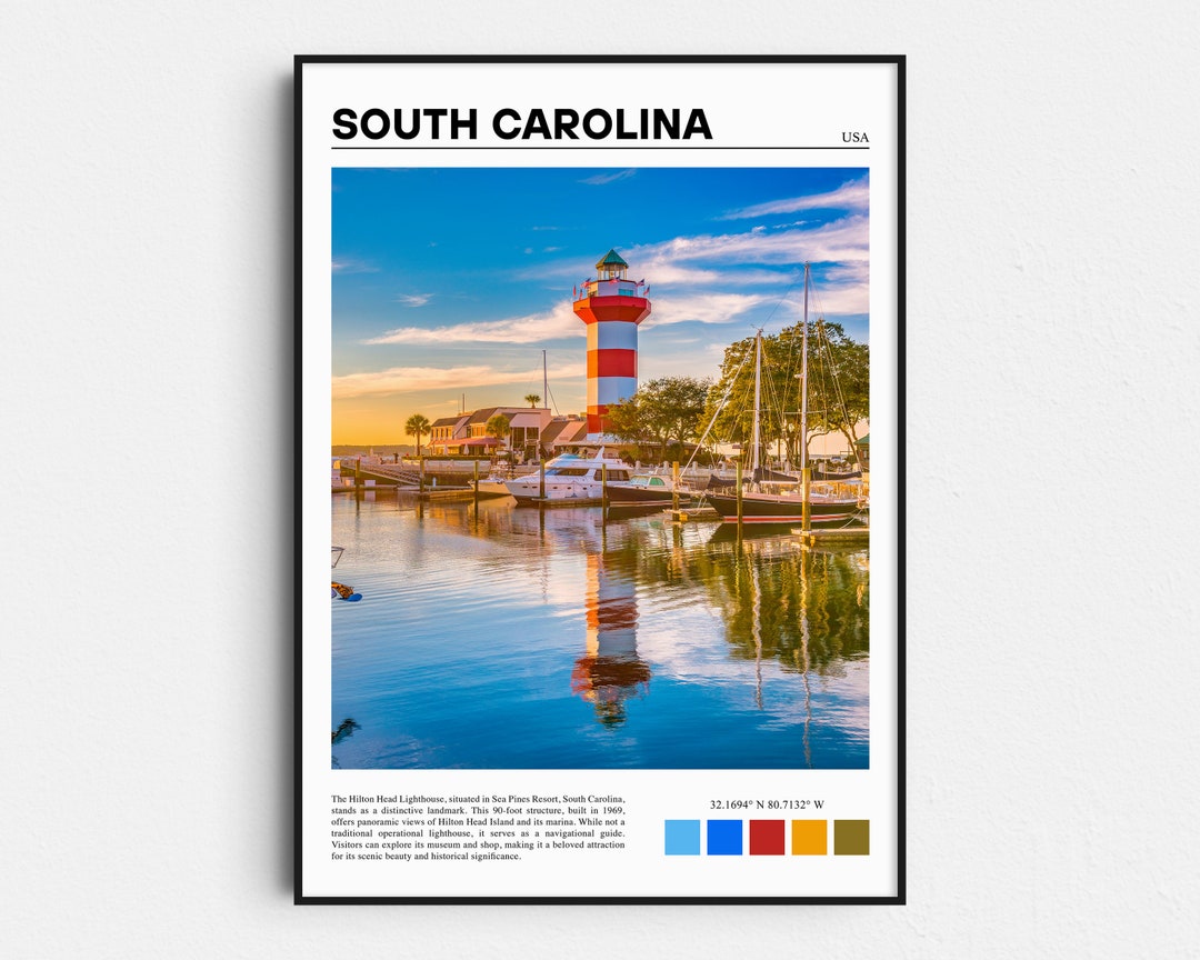South Carolina Print, South Carolina Wall Art, South Carolina Poster ...