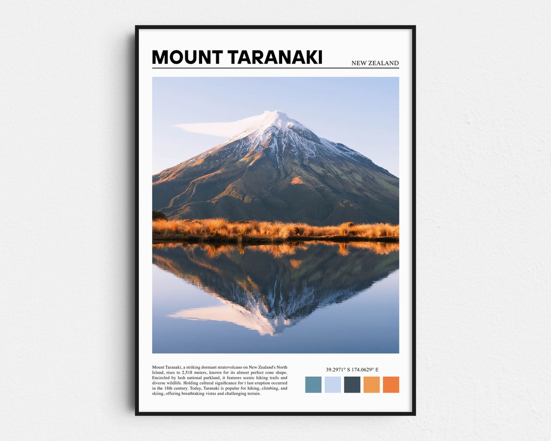 New Zealand Print, Mount Taranaki Print, Mount Taranaki Poster, Mount ...