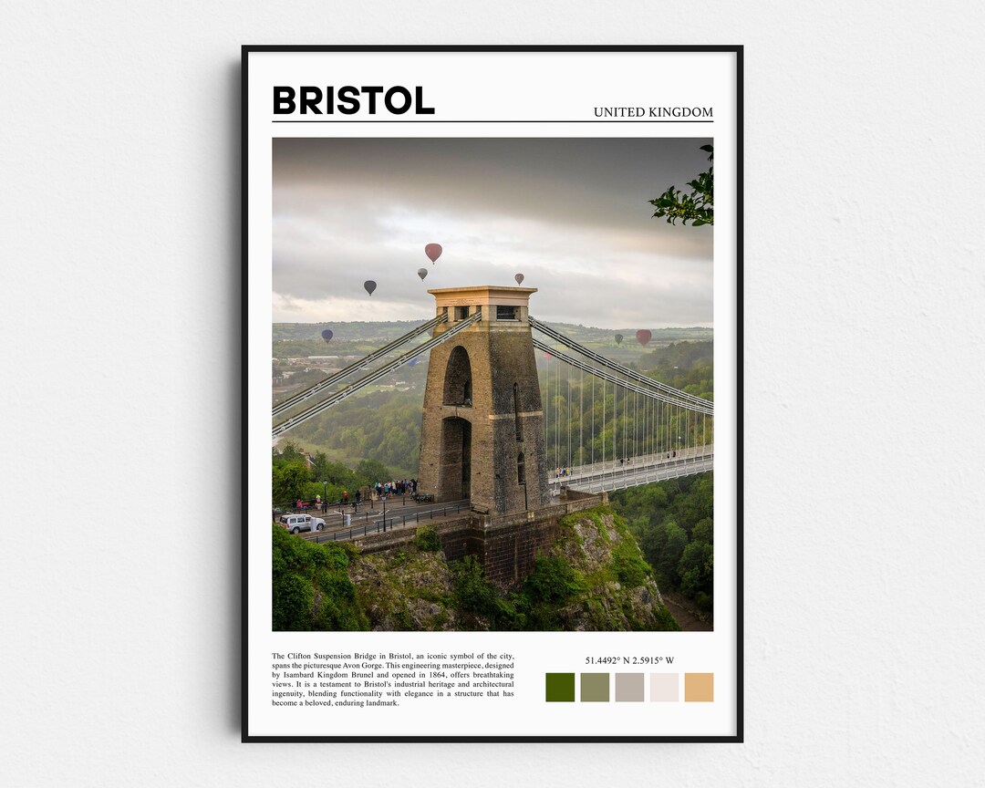 Bristol Print, Bristol Poster, Bristol Wall Art, Bristol Art Print ...