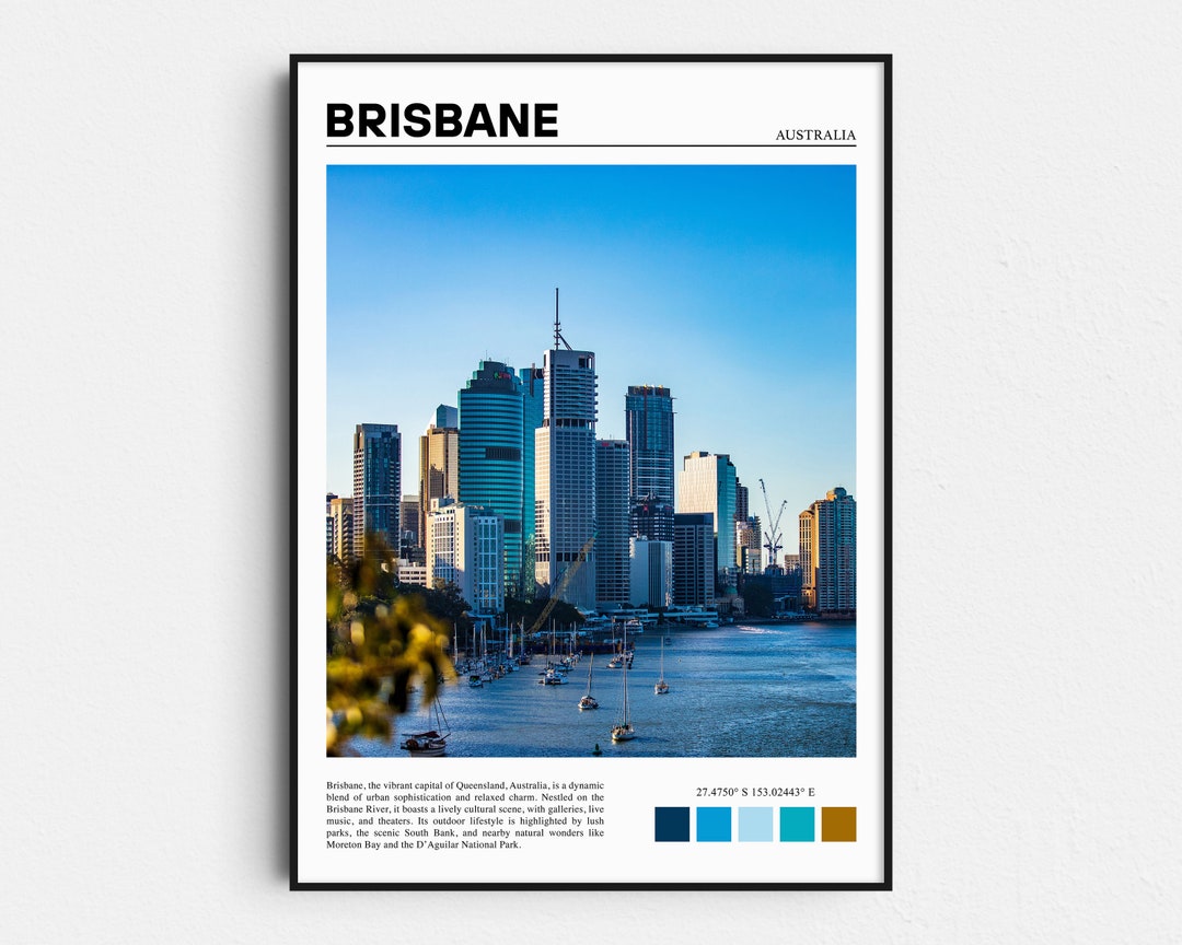 Brisbane Print, Brisbane Poster, Brisbane Wall Art, Brisbane Art Print ...