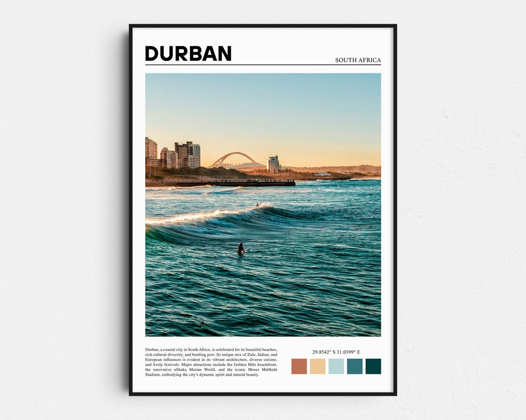Durban Travel Print, Durban South Africa Travel Poster, Africa Travel ...