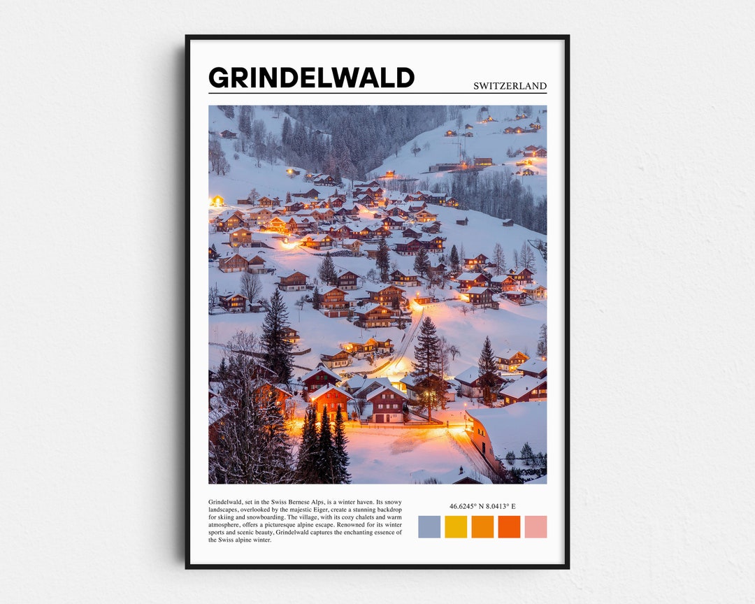 Grindelwald Poster, Switzerland Poster, Grindelwald Art, Grindelwald ...