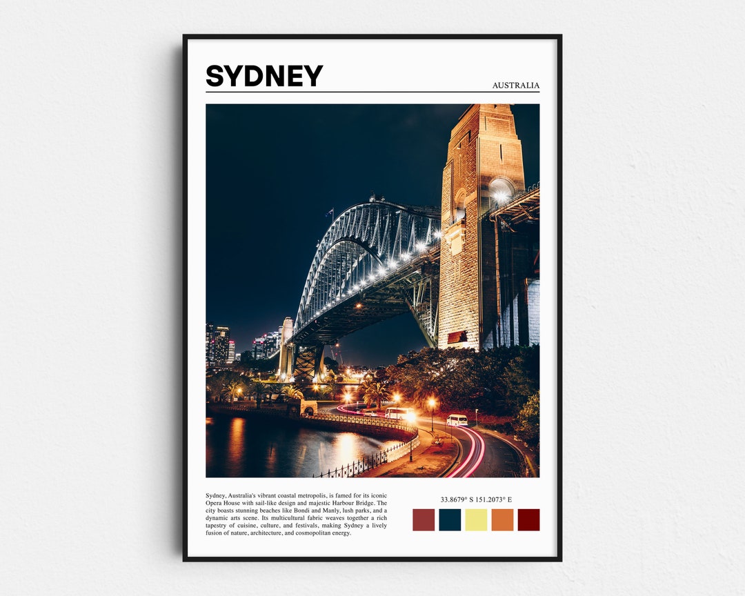 Sydney Print, Sydney Poster, Sydney Wall Art, Sydney Art Print, Sydney ...