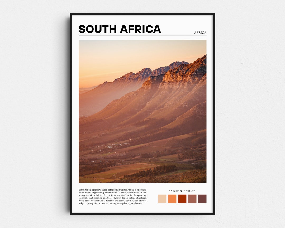 South Africa Print, South Africa Wall Art, South Africa Poster, South ...