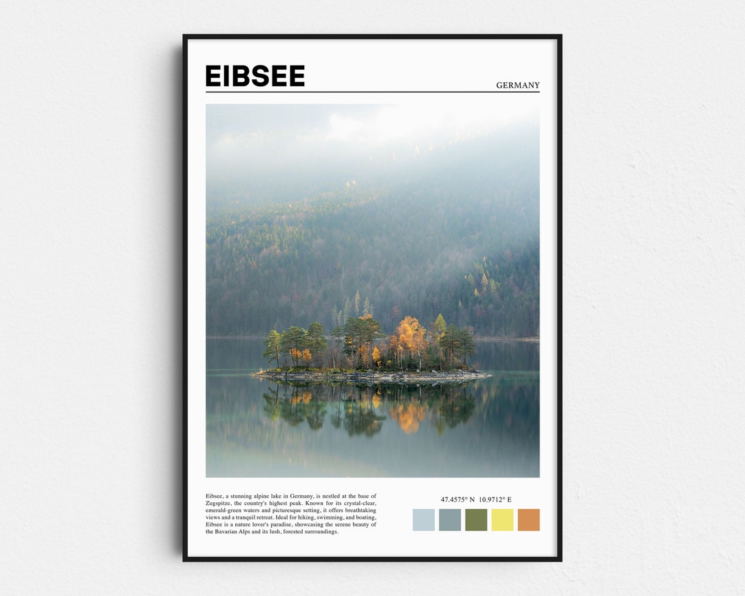 Eibsee Print, Lake, Eibsee Poster, Eibsee Wall Art, Eibsee Art Print ...