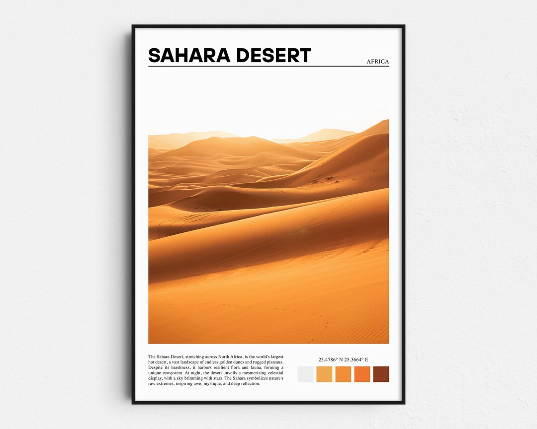 Sahara Desert Print, Sahara Desert Poster, Sahara Desert Art, Sahara ...