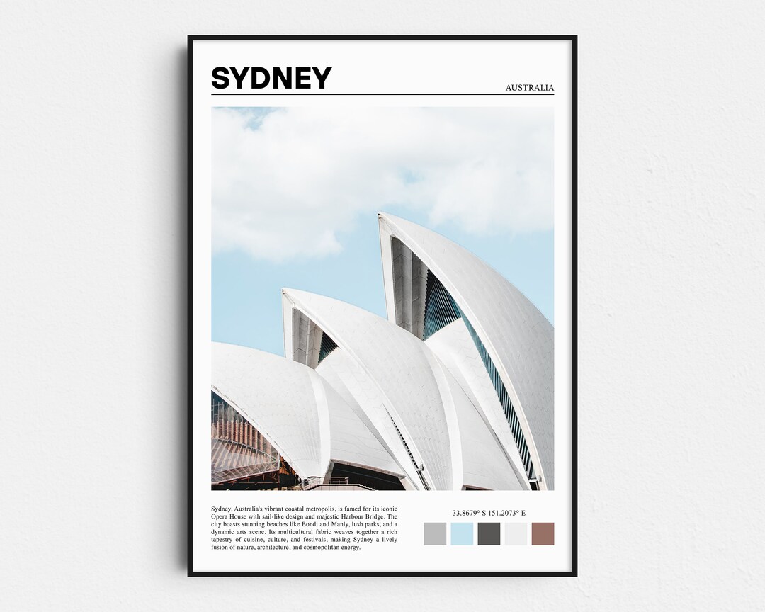 Sydney Print, Sydney Poster, Sydney Wall Art, Sydney Art Print, Sydney ...