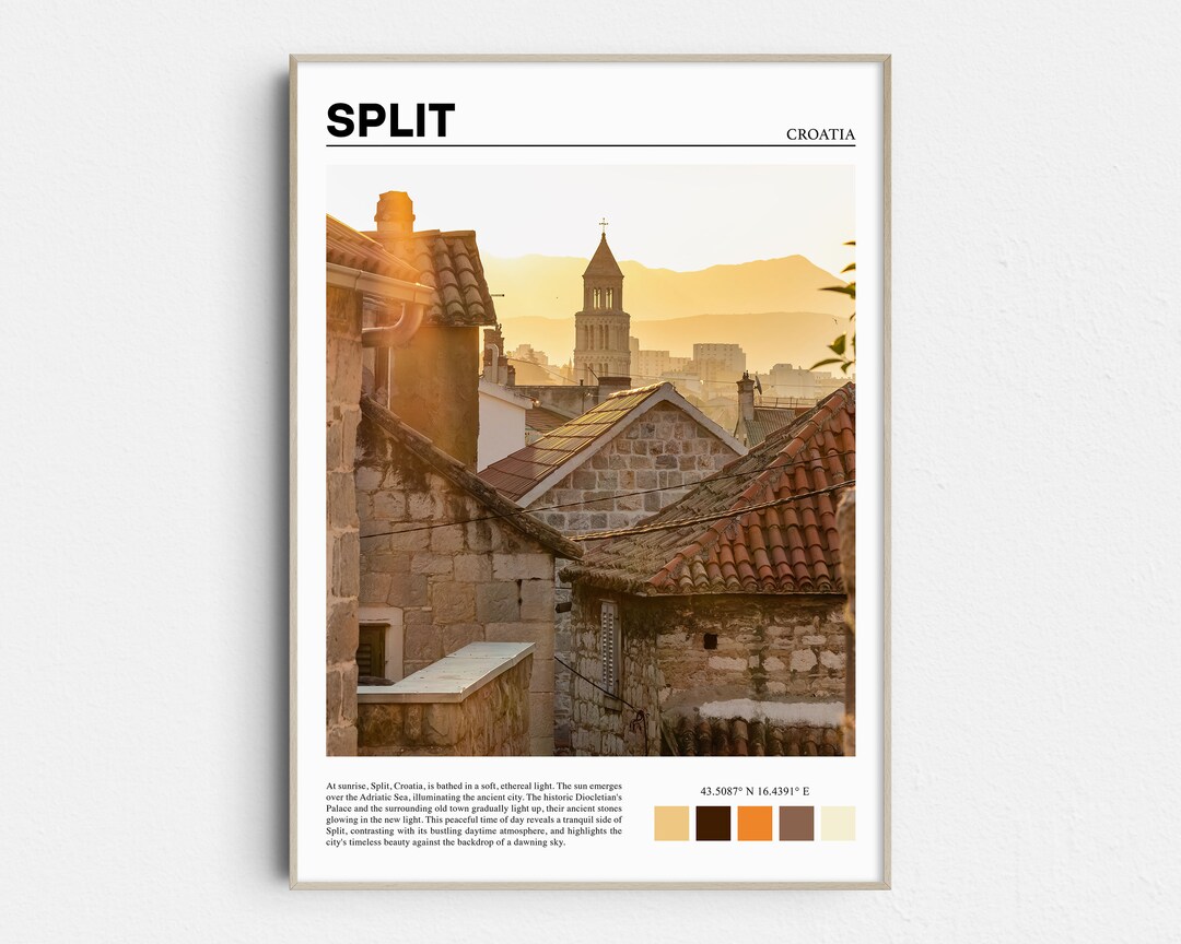 Split Croatia Travel Poster, Split Print, Croatia Poster, Split Wall ...